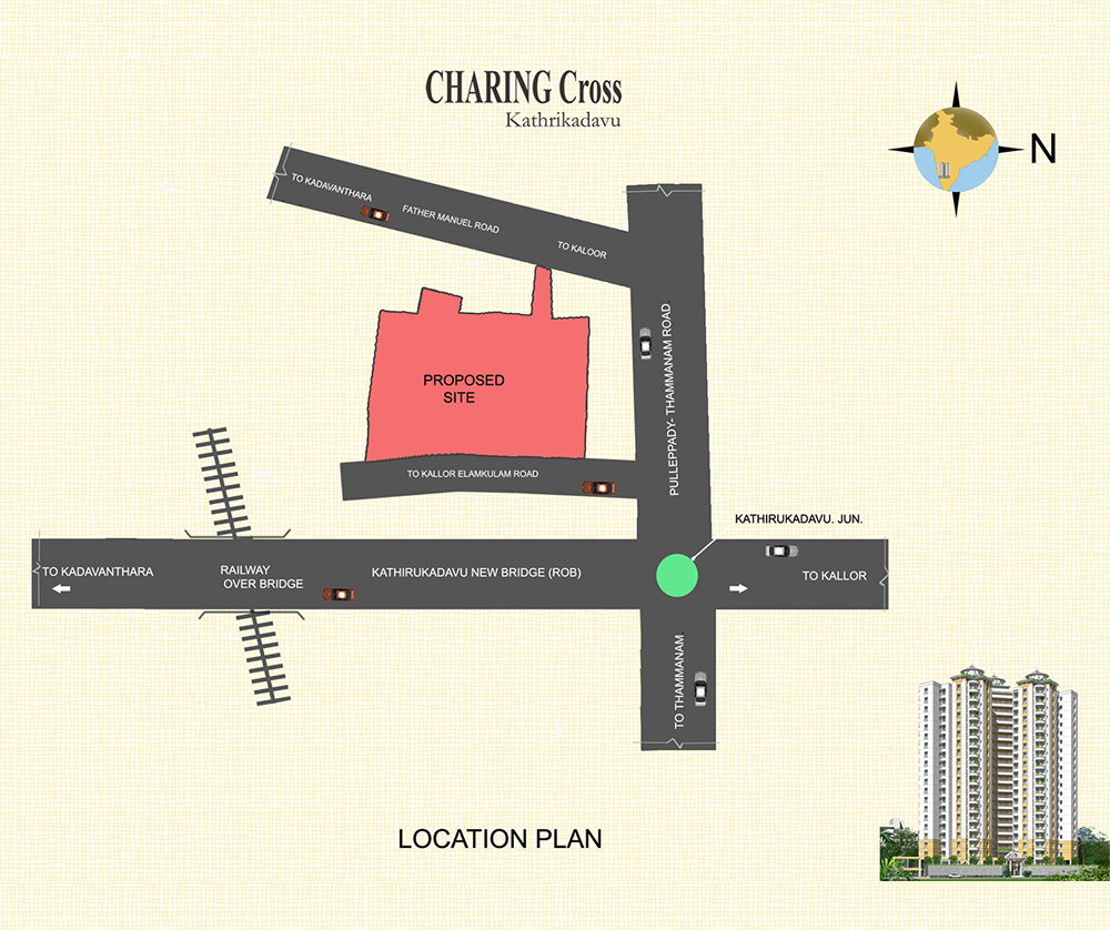 3Bhk luxury apartments in Kochi, Flats in Kochi, Jains Charing Cross